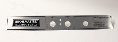 Broilmaster Grill Label Fits P3 and D3 (Electronic Igniter) — Grill ...
