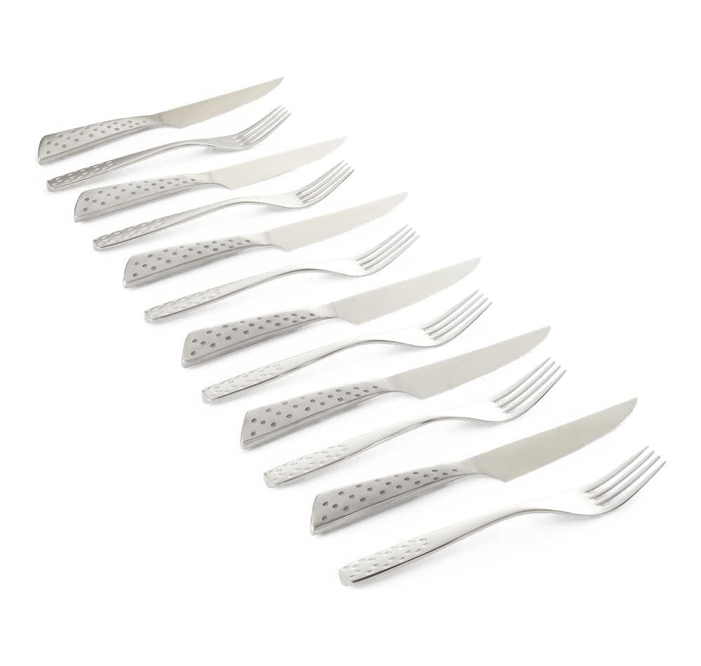 Weber Deluxe Cutlery Set - Serrated Stainless Steel Fork and Knife Set ...