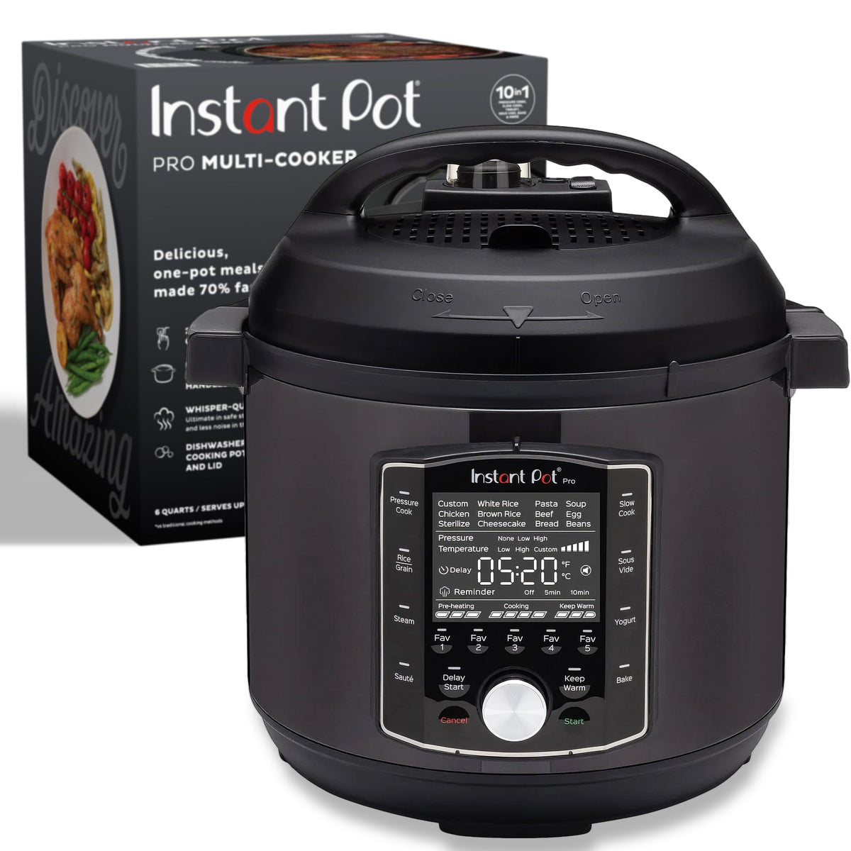 Instant Pot Pro 10-in-1 Pressure Cooker, Slow Cooker, Rice/Grain Cooke ...