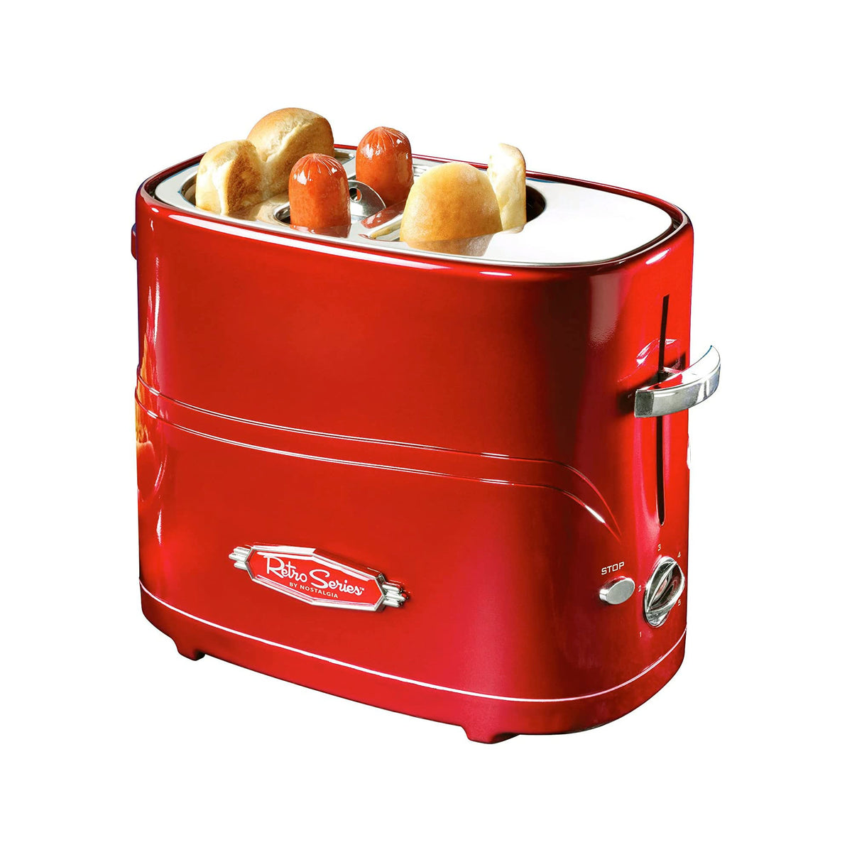 Nostalgia 2 Slot Hot Dog and Bun Toaster with Mini Tongs, Retro Toaste ...