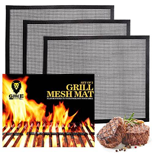 BBQ Mesh Grill Mats 3 Pack, 16" x 13" Non-Stick Grilling Mat — Grill ...
