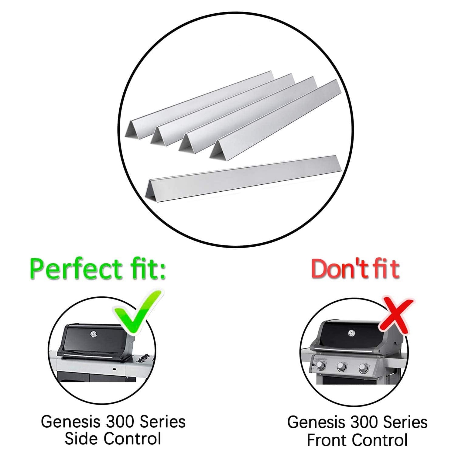 SHINESTAR 24.5 inch Heavy Duty Flavorizer Bars for Weber Genesis 300 S ...