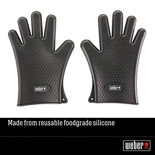 Weber Silicone Grilling Gloves, Black — Grill Parts America