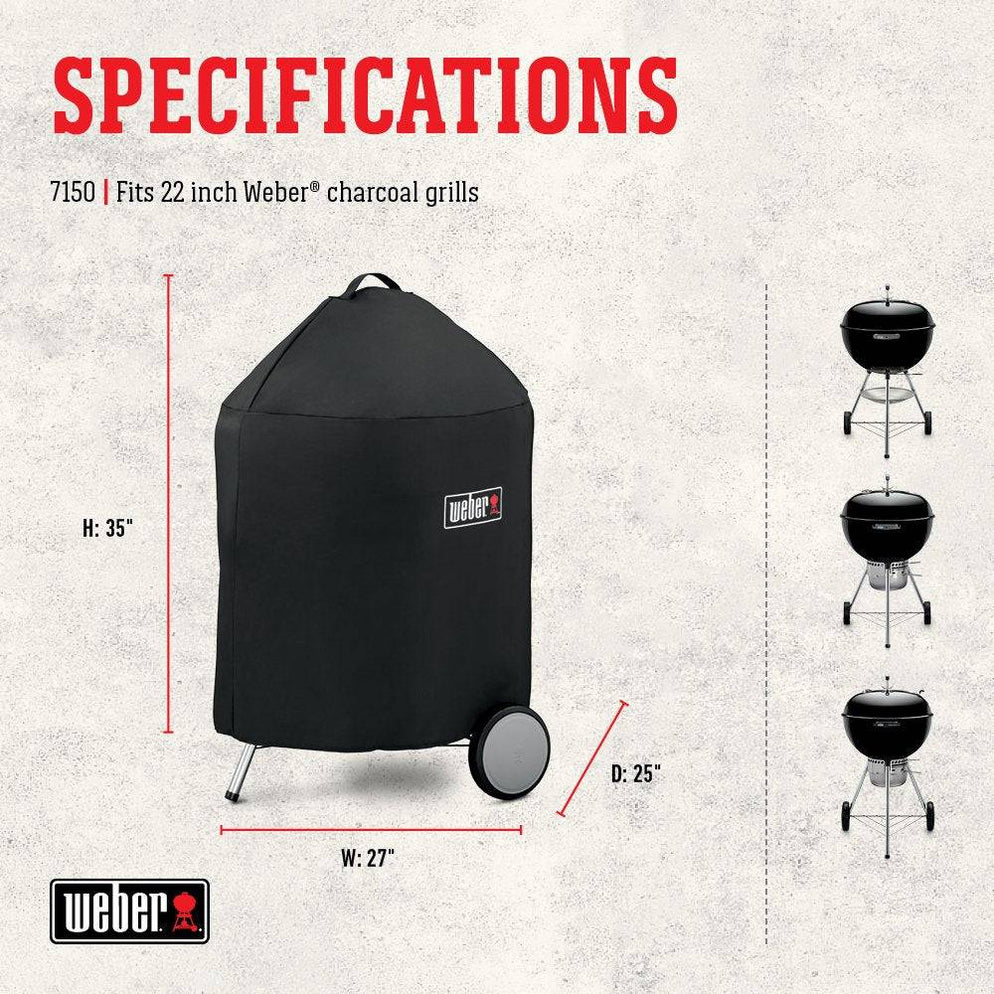 Weber 7150 Premium 22 inch Charcoal Grill Cover | Grill Parts America