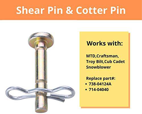 XVRTJ Parts Shop 738-04124 Replacement Shear Pin Kit for MTD Snow Thro ...