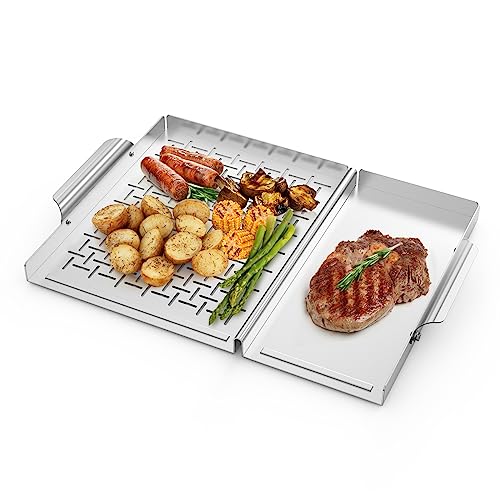 Onlyfire BBQ Grill Tray, Stainless Steel Grill Topper Grill Pan with ...
