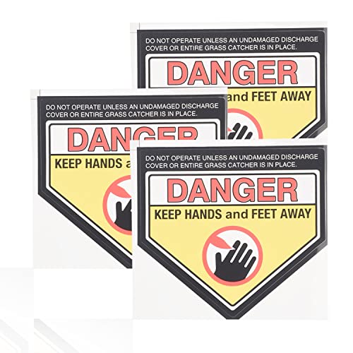 Huthbrother 3-Pcs Lawn Mower Safety Danger Keep Hands and Feet Away De ...