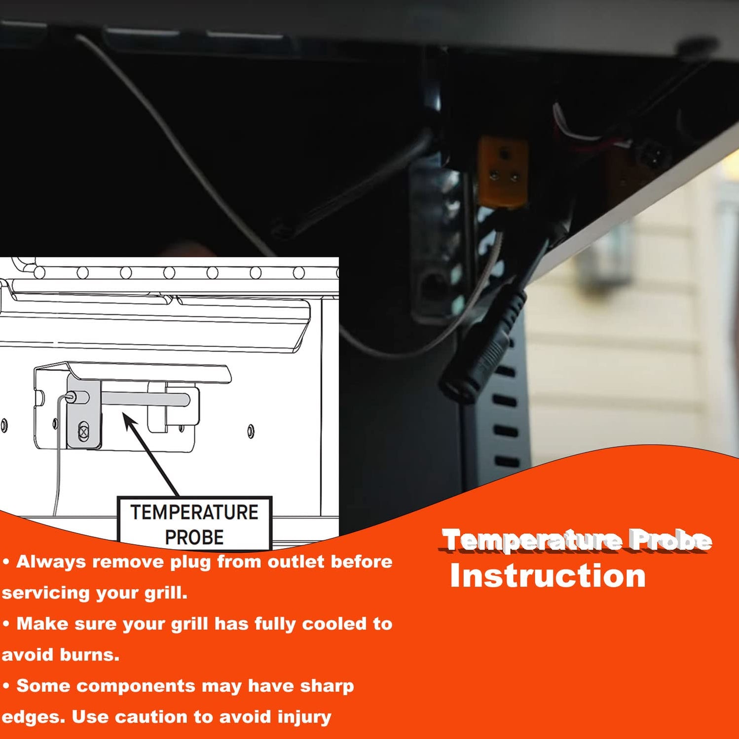 Digital Temperature Grill Sensor, Digital MasterBuilt's Replacement Te ...